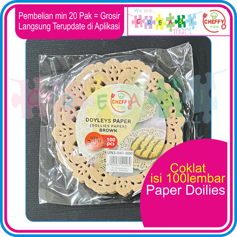 Jual Cheffy Doilies / Kertas Renda Coklat 3,5 inch / 9cm isi 100lembar ...