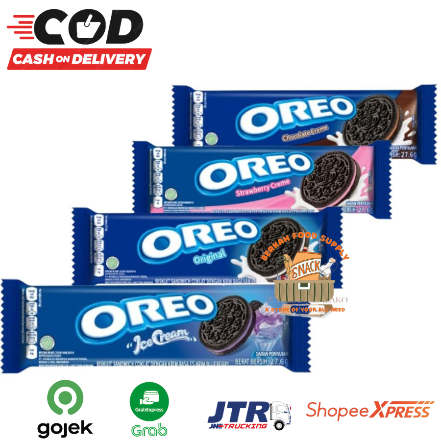Jual ( BERKAH ) OREO BISKUIT SANDWICH 28GR SNACK JAJANAN ANAK MURAH ALL VARIAN RASA | Shopee ...
