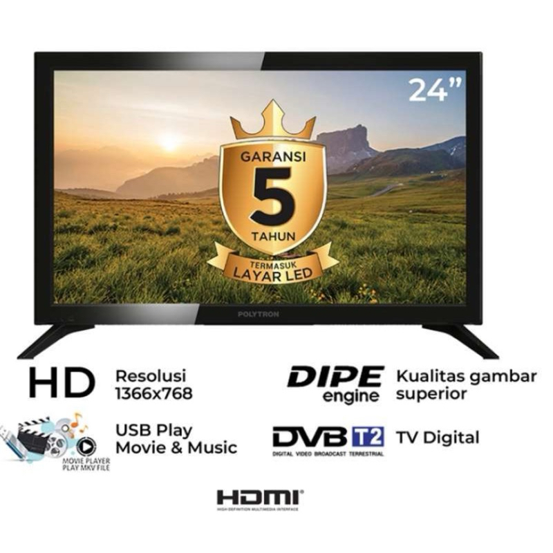 Jual LED TV DIGITAL 24 INCH POLYTRON (24V1853) | Shopee Indonesia