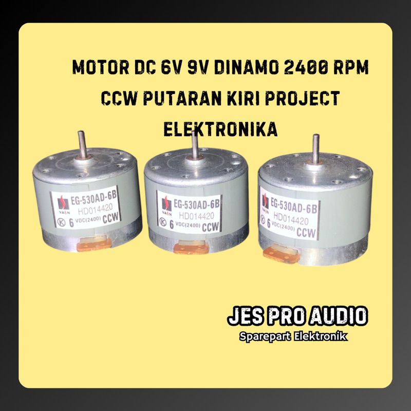 Jual MOTOR DC 6V 9V DINAMO 2400 RPM CCW PUTARAN KIRI PROJECT ...