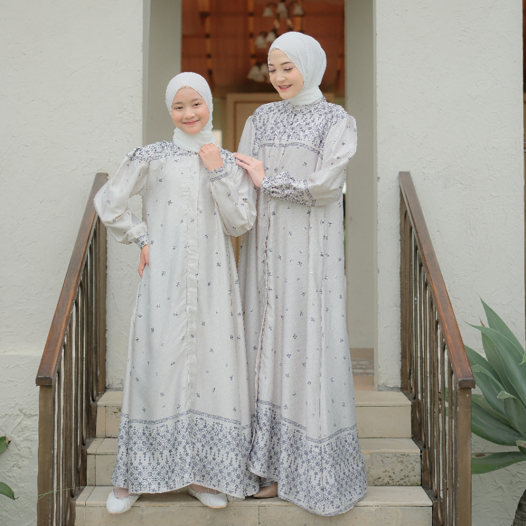 Jual Gamis Couple Keluarga Hagya Ivory White By Baby Malika | Set Gamis ...