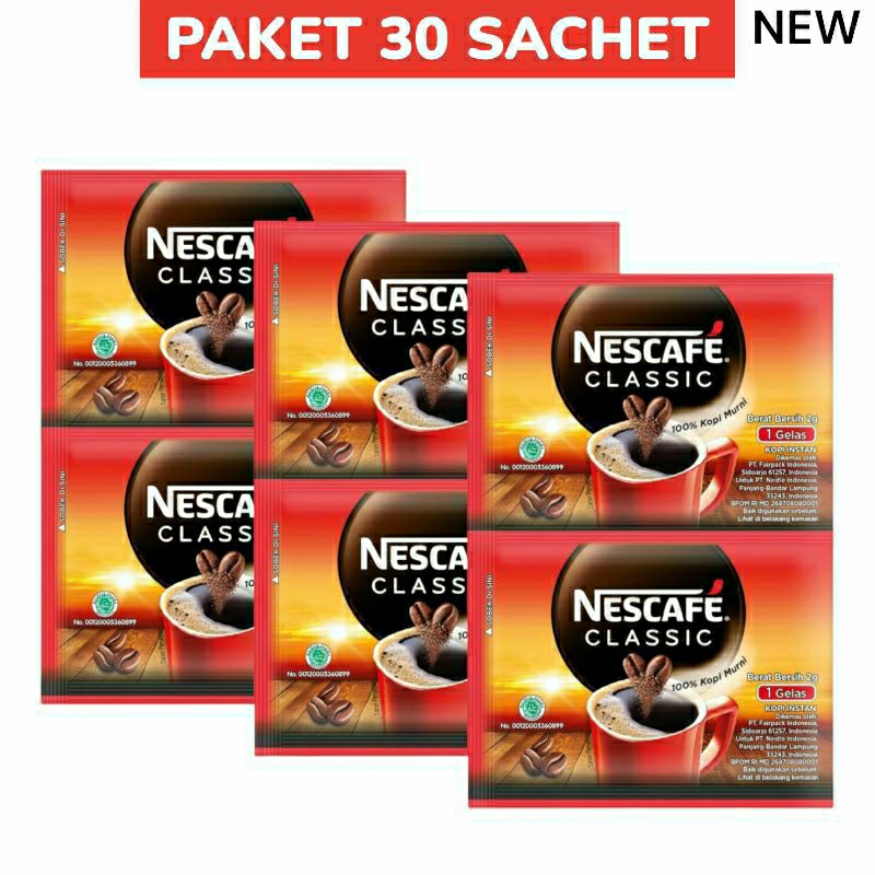 Jual Nescafe Classic Paket 30 Sachet ( 3 Renceng) | Shopee Indonesia