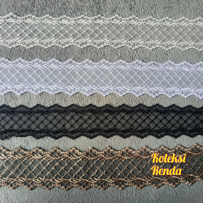 Jual Renda tile, renda tulle, renda air (per roll 15yard) | Shopee ...