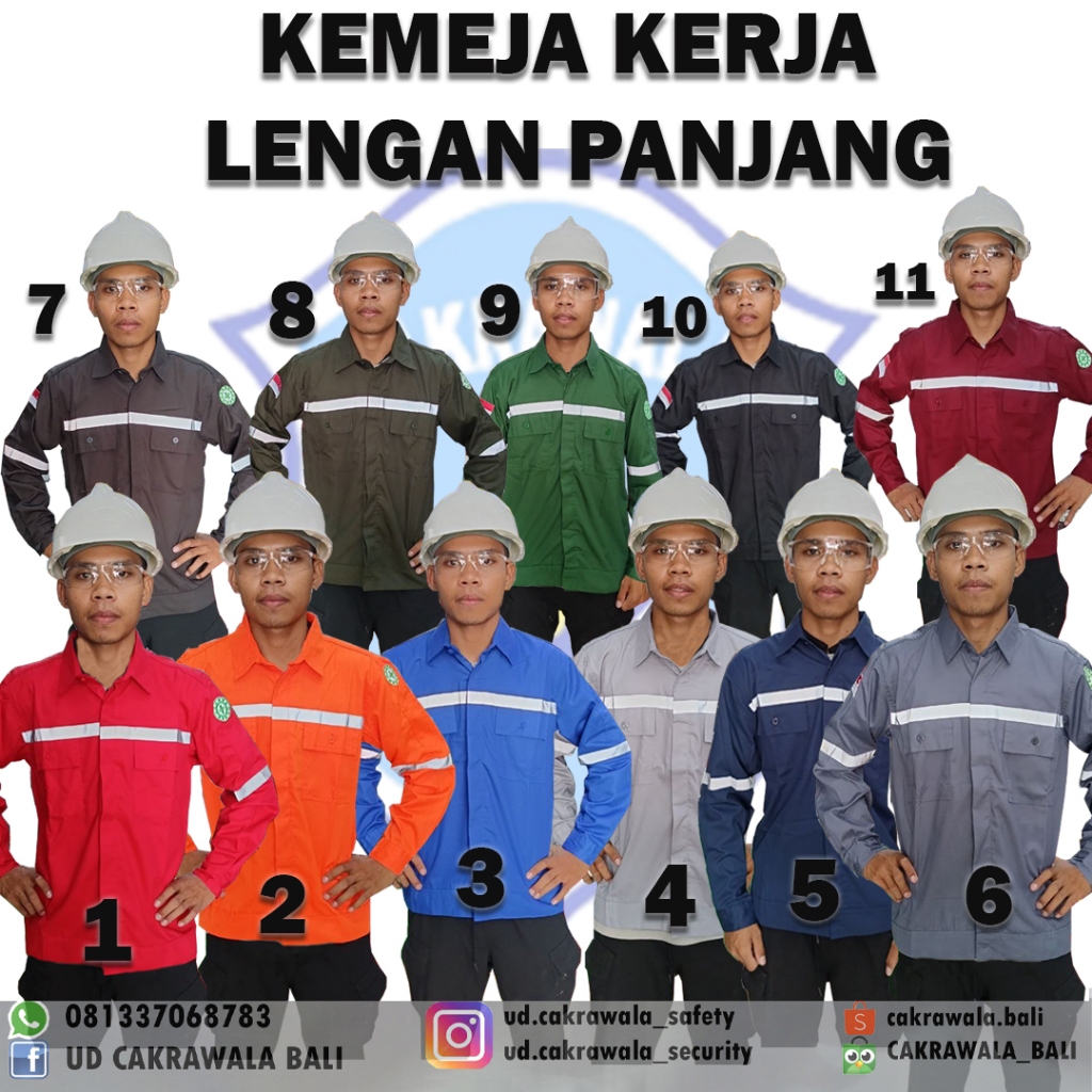 Jual Kemeja Safety Lengan Panjang/ Baju Kerja Engineering/ Kemeja ...
