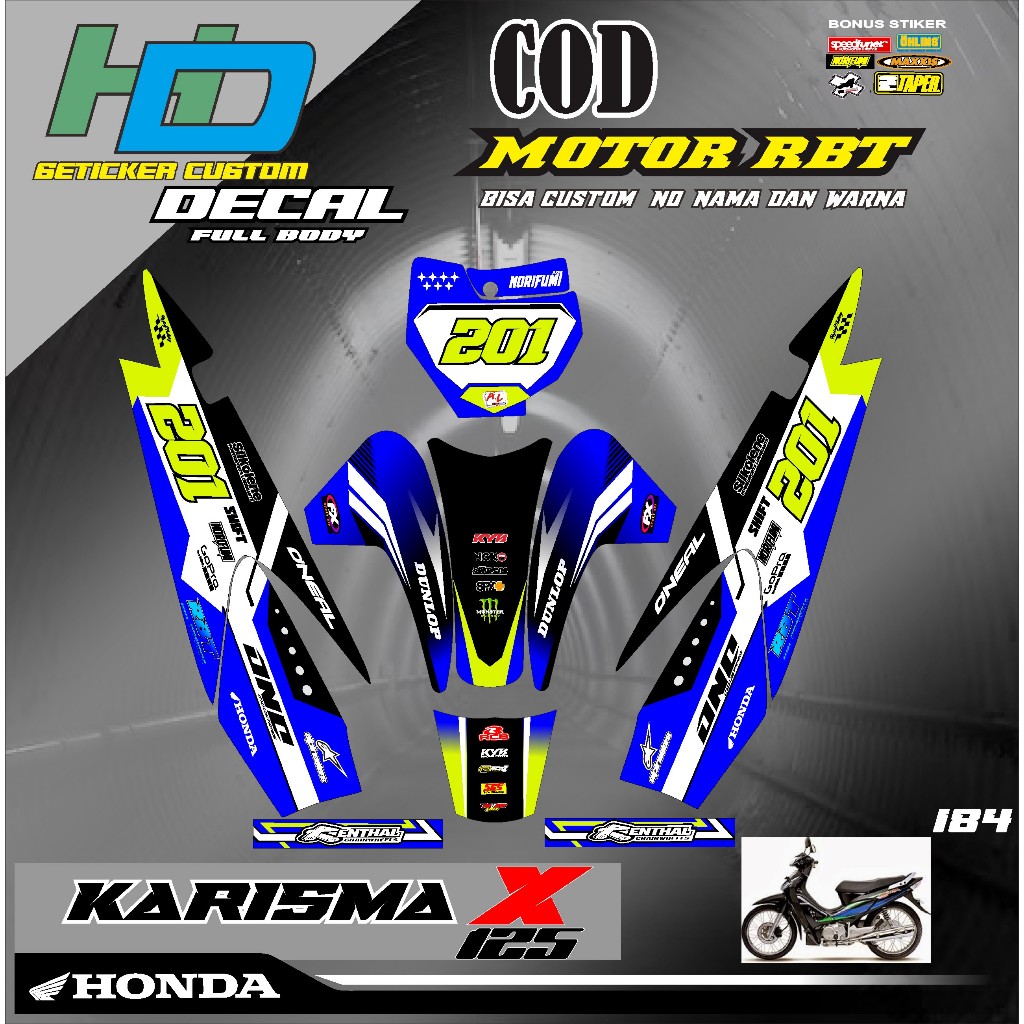 Jual Sticker DECAL RBT KARISMA X125 FULL BODY Motor Desain bebek modif ...