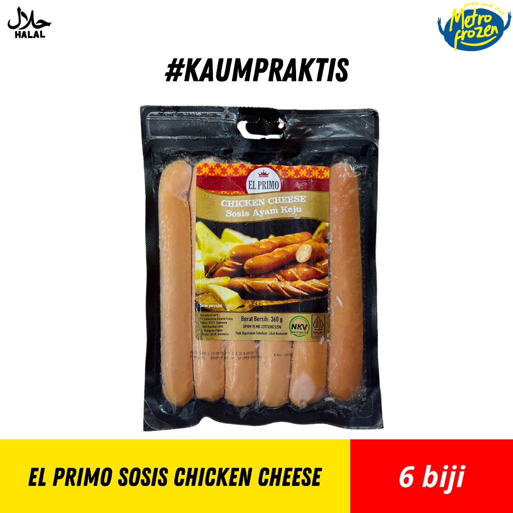 Jual El Primo Sosis Chicken Cheese 360 isi 6 Pcs //elprimo sosis ayam ...