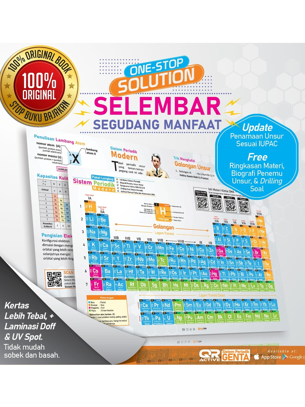 Jual Tabel Sistem Periodik Unsur Modern IUPAC KIMIA SAINS SMA | Shopee ...