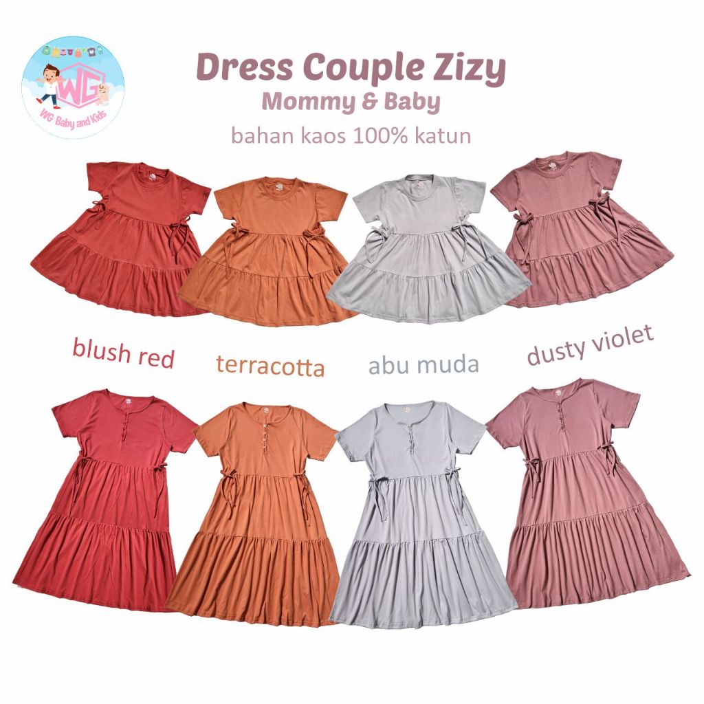 Jual Summer Dress Couple Zizzy Mommy & Baby Bumil Busui Kaos 100% Katun ...