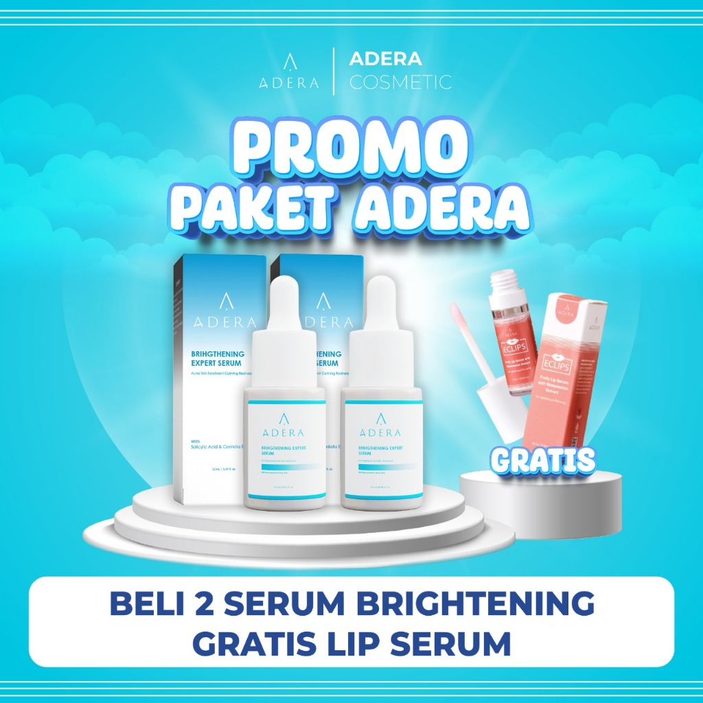 Jual Paket Adera Serum Wajah Glowing, Putih, Cerah, Bersih dari Minyak, Kering, Kusam, Sudah ...
