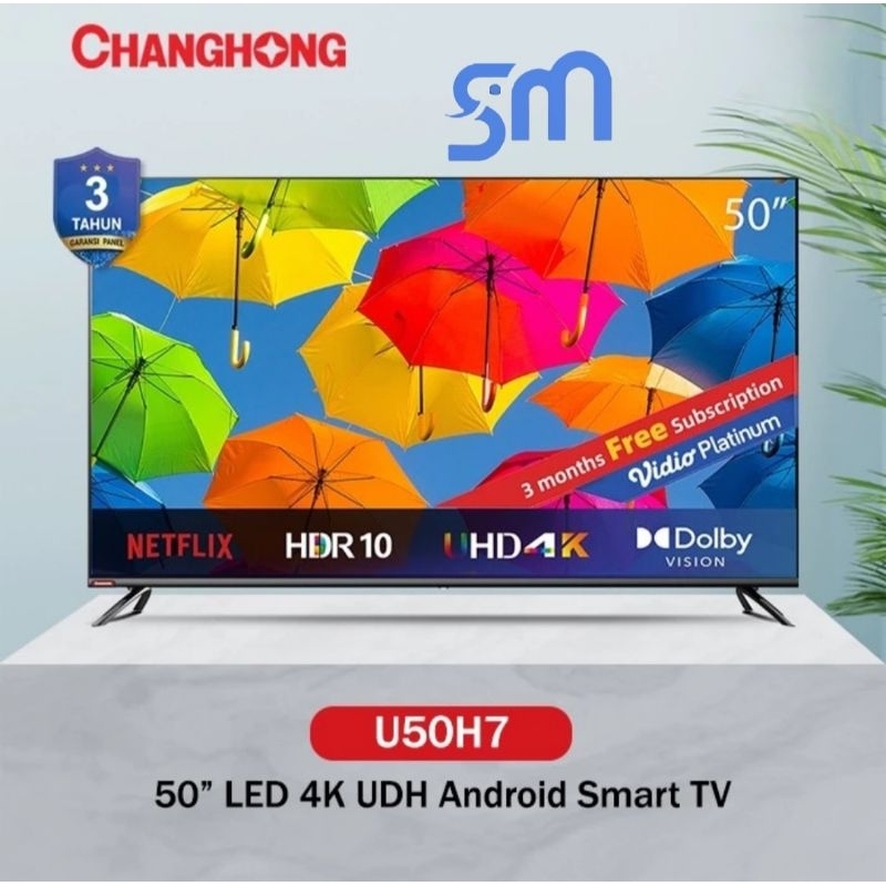 Jual LED TV Changhong 50 inch U50H7 PRO Google Smart TV Chang Hong 50H7PRO | Shopee Indonesia