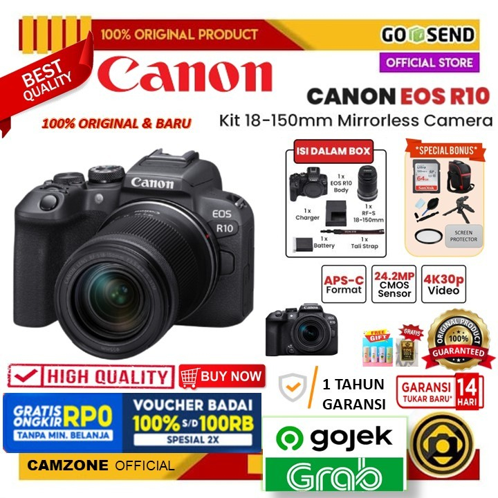 Jual Canon EOS R10 Kit 18-150mm Lens Mirrorless Camera - GARANSI RESMI ...