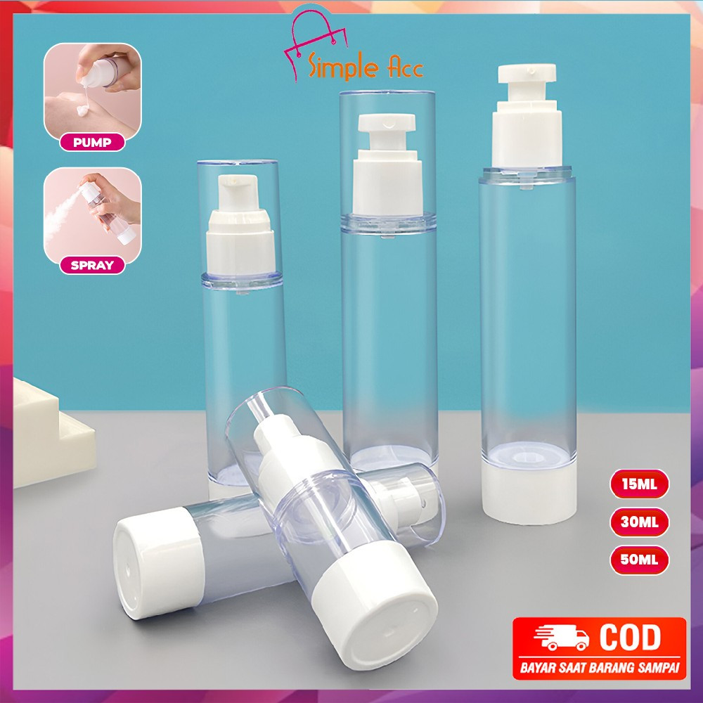 Jual DO-C1123 Botol Airless Pump Lotion Transparant 15ml 30ml 50ml ...