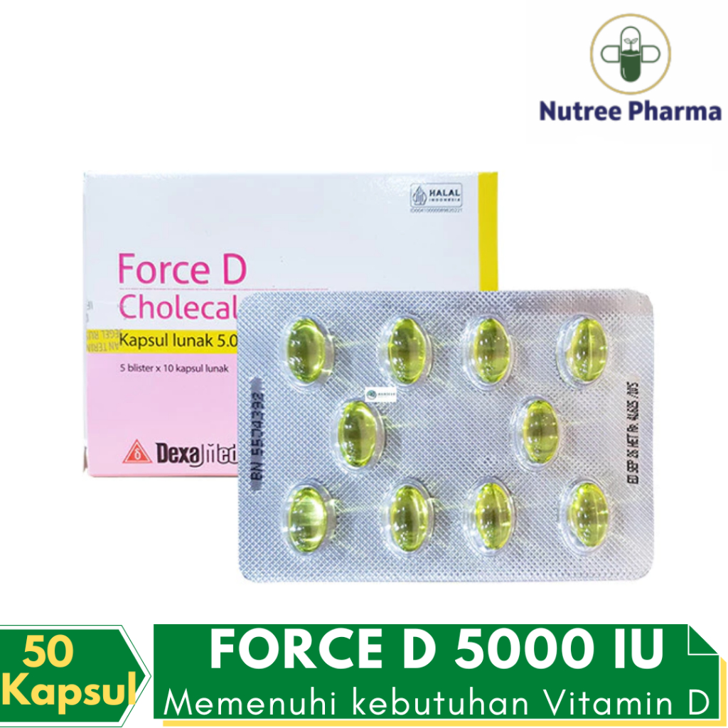 Jual Force D Vitamin D3 5000 IU 50 Kapsul Lunak / Vitamin D | Shopee Indonesia