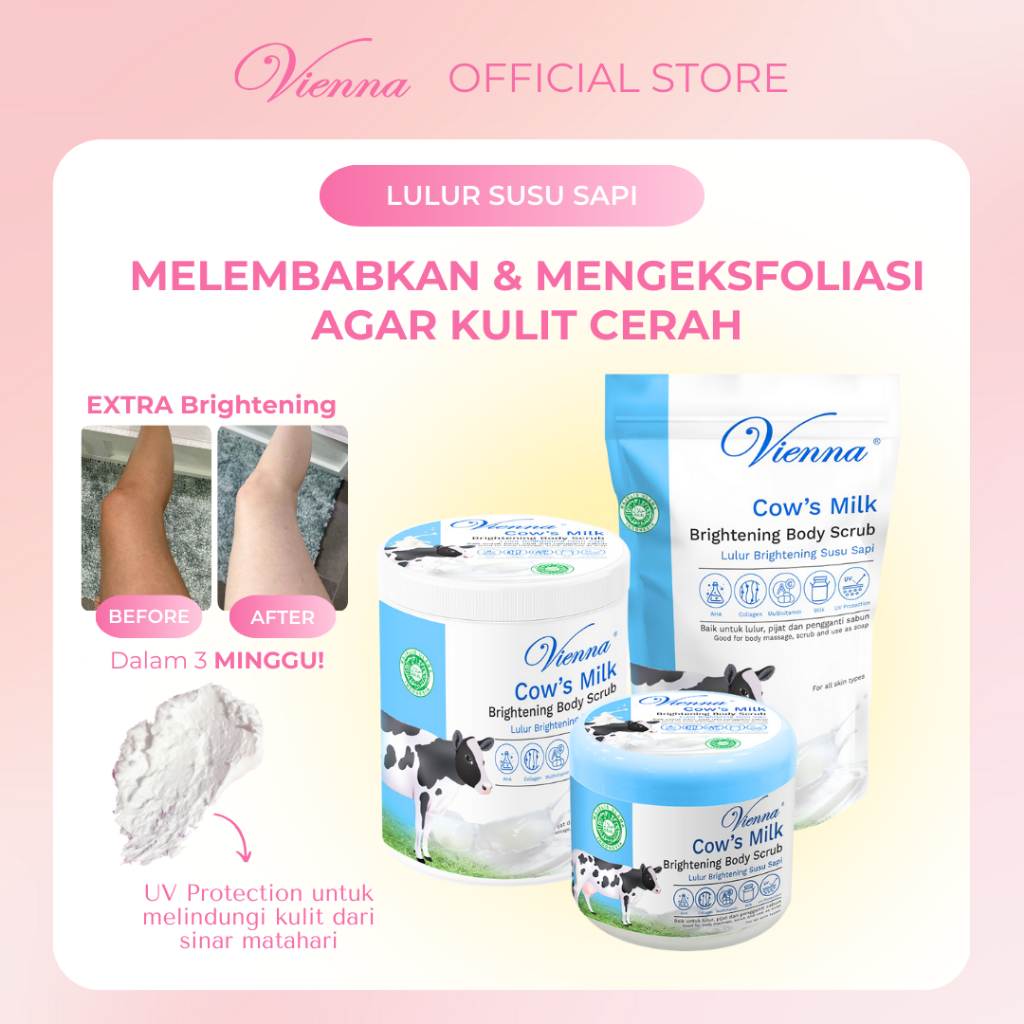 Jual VIENNA Body Scrub Cows Milk - Lulur Susu Sapi | Shopee Indonesia