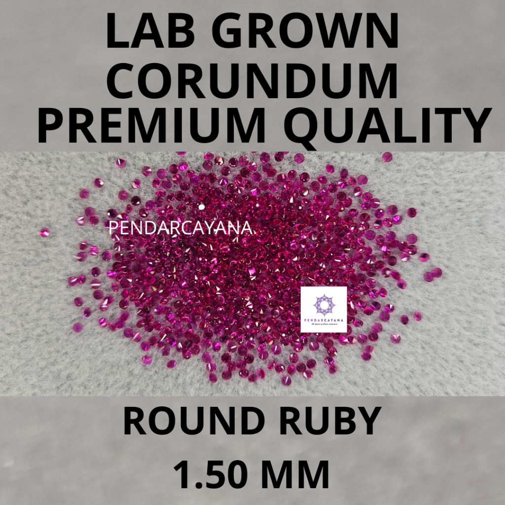 Jual LAB GROWN CORUNDUM 1.50 MM ROUND PREMIUM QUALITY RUBY / 1 PCS ...