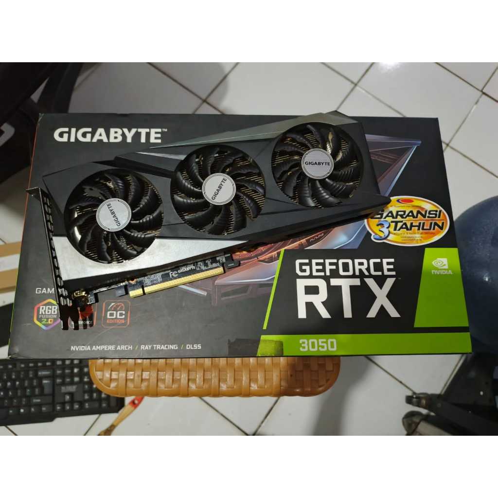 Jual VGA GIGABYTE RTX 3050 GAMING OC 8GB GDDR6 TRIPLE FAN FULLSET SEGEL ...