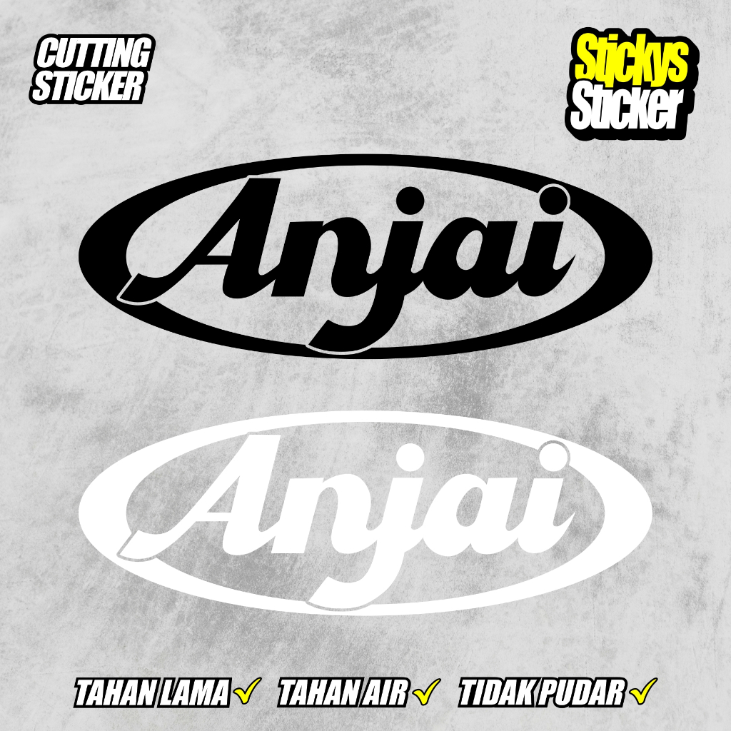Jual Sticker LOGO ANJAI cutting sticker HELM ANJAI 7 pilihan warna dan ...