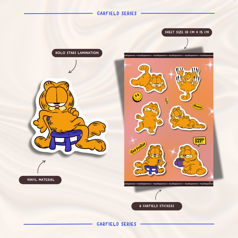 Jual Garfield Sticker Sheet Series | Sticker Sheet Pack | Sticker ...
