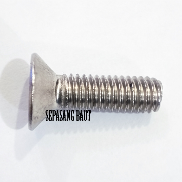 Jual M6 x 10 Baut Countersunk L Verseng Stainless 304 M6x10 | Shopee Indonesia