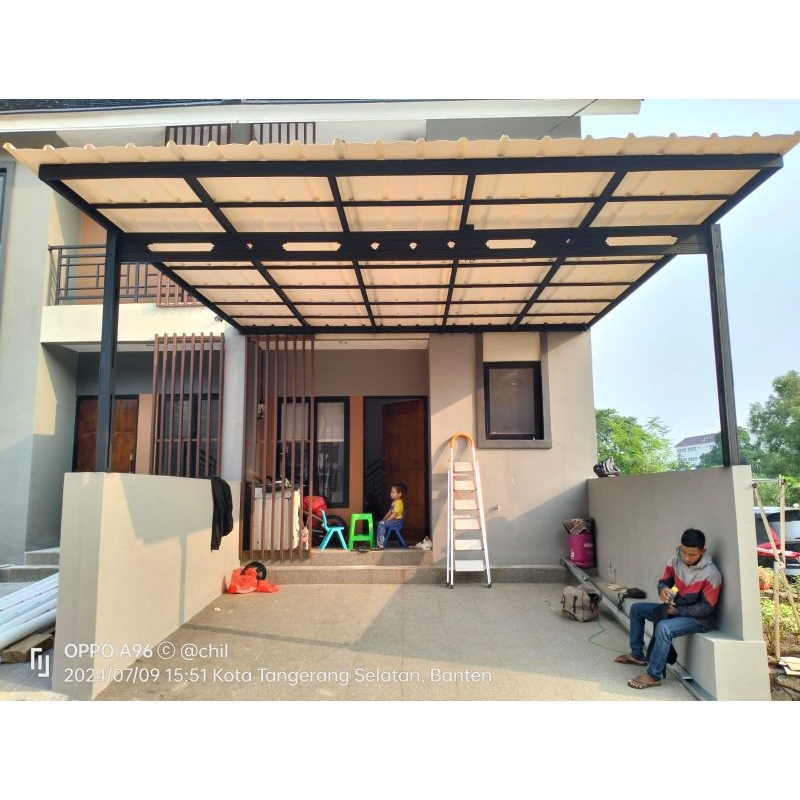 Jual kanopi bajaringan atap alderon Rs allin terpasang+cet | Shopee ...