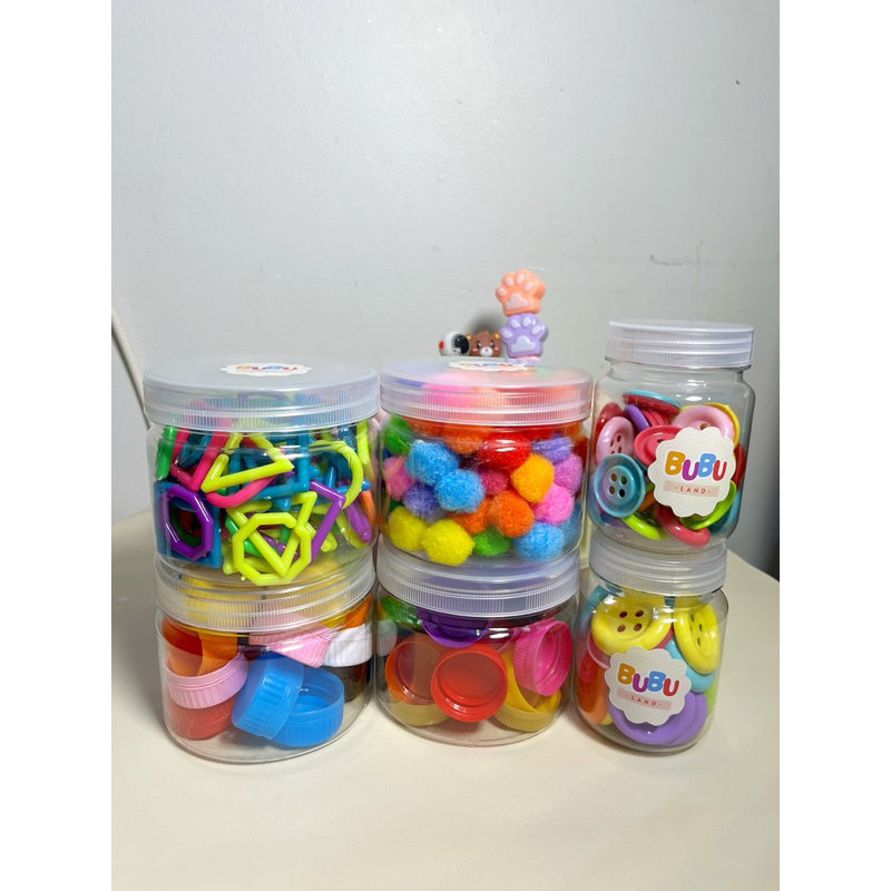 Jual Mainan Sensori Montesori Anak - Rantai Geometri Pompom Kancing ...