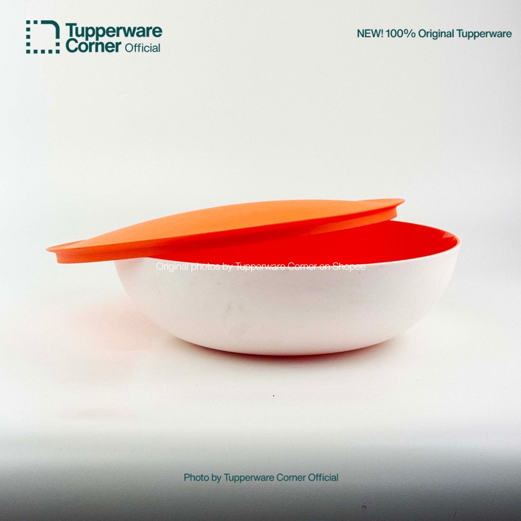 Jual Tupperware Alegra Bowl 3.5 Liter Seal Orange Base Putih Kondisi ...