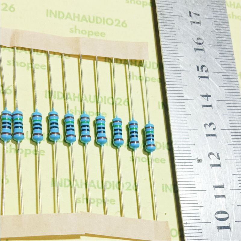 Jual taiwan 150R 1/2W 1% metal film kaki tebal tembaga resistor 150 ohm ...