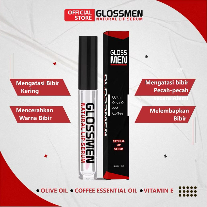 Jual GLOSSMEN Natural Lip Serum Pencerah Bibir Hitam Original Pria ...