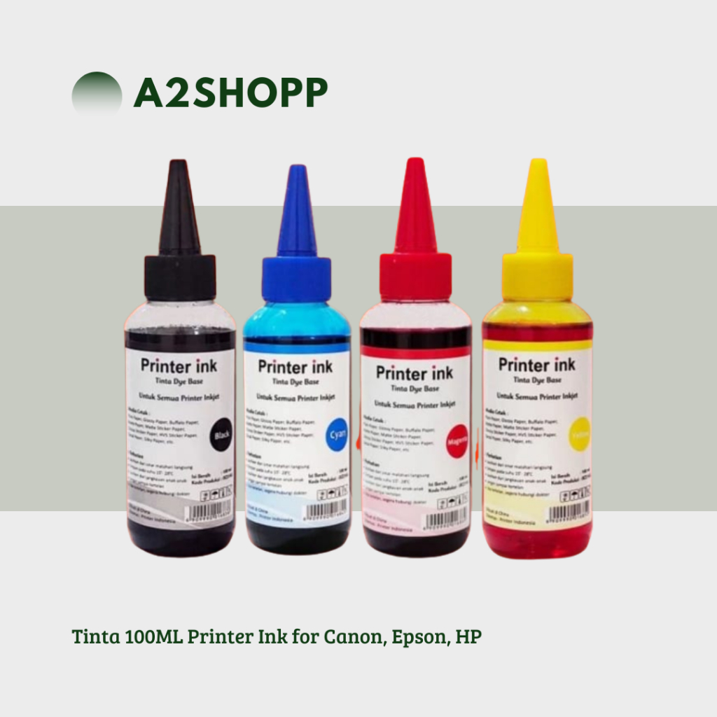 Jual Tinta Botol Refill Isi Ulang Printer Inkjet 100ml Universal Ink ...