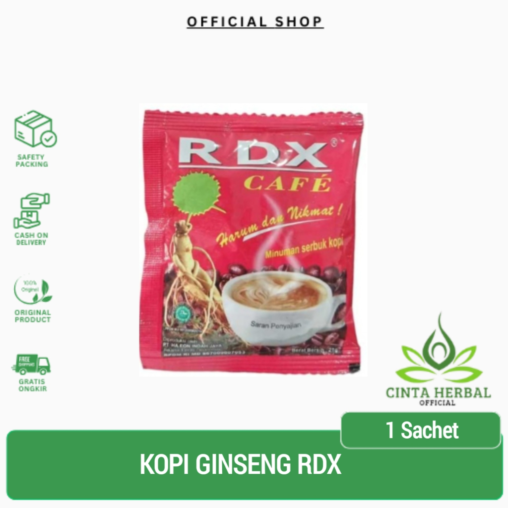 Jual Kopi RDX Cafe Per Sachet | Kopi Ginseng 4 in 1 K Coffee | Minuman ...