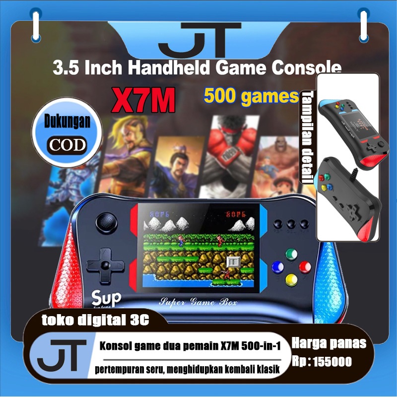 Jual JT 3C Konsol game dua pemain X7M 500-in-1, pertempuran seru, menghidupkan kembali klasik ...