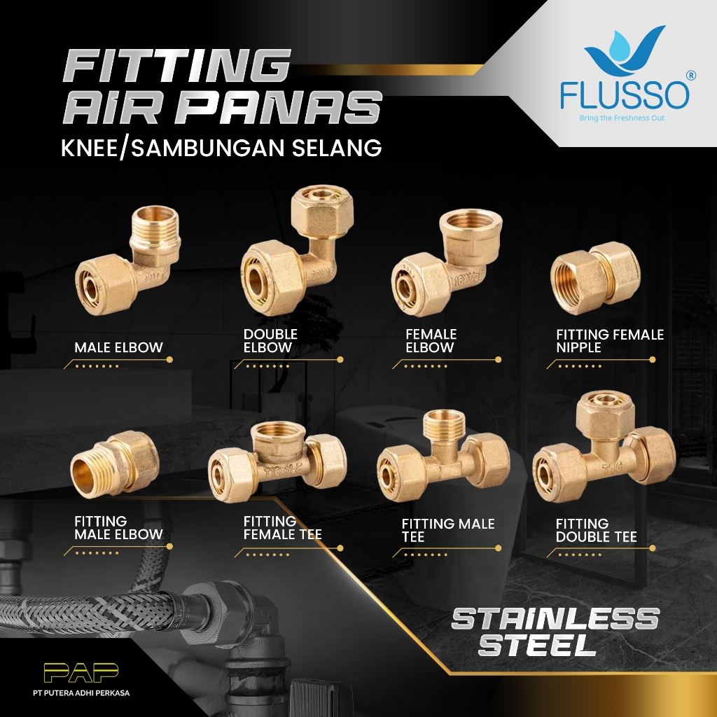 Jual Knie Elbow sambungan keni TEE air panas Kuningan KPD-fitting nepel knee kenie pemanas water ...