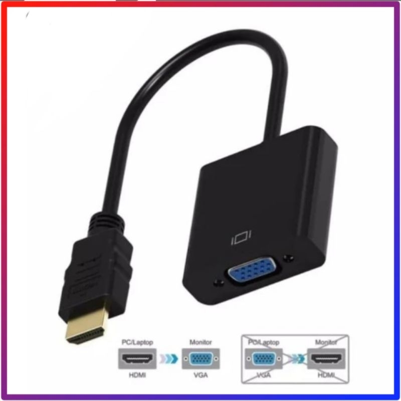 Jual Converter HDMI to VGA / Kabel Converter Hdmi-VGA | Shopee Indonesia