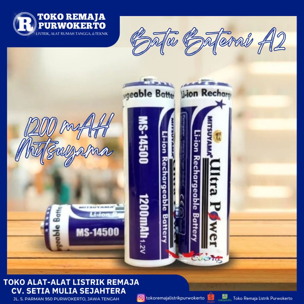 Jual Batu Baterai A2 Chas 1200 mAH Mitsuyama | Shopee Indonesia