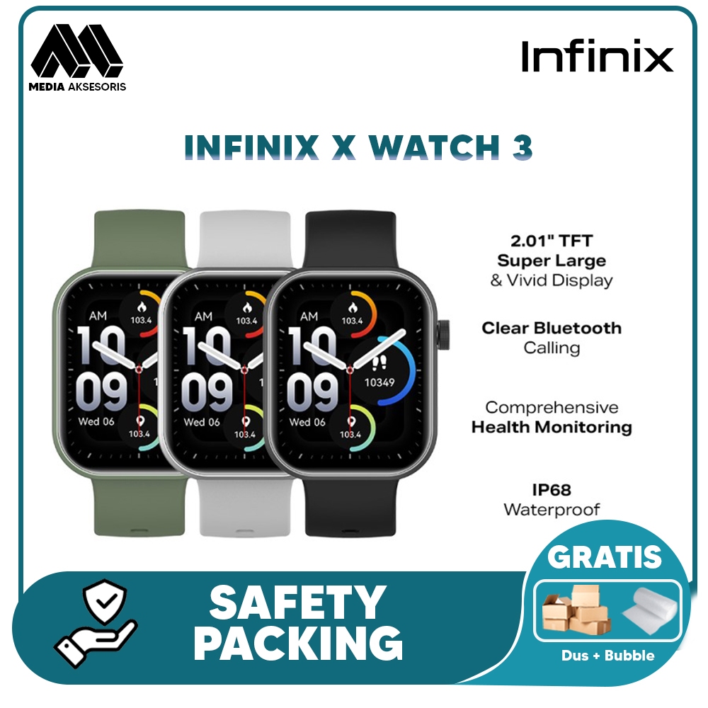Jual Infinix Smart Watch X Watch 3 2.01 Inch Waterproof IP68 Battery ...