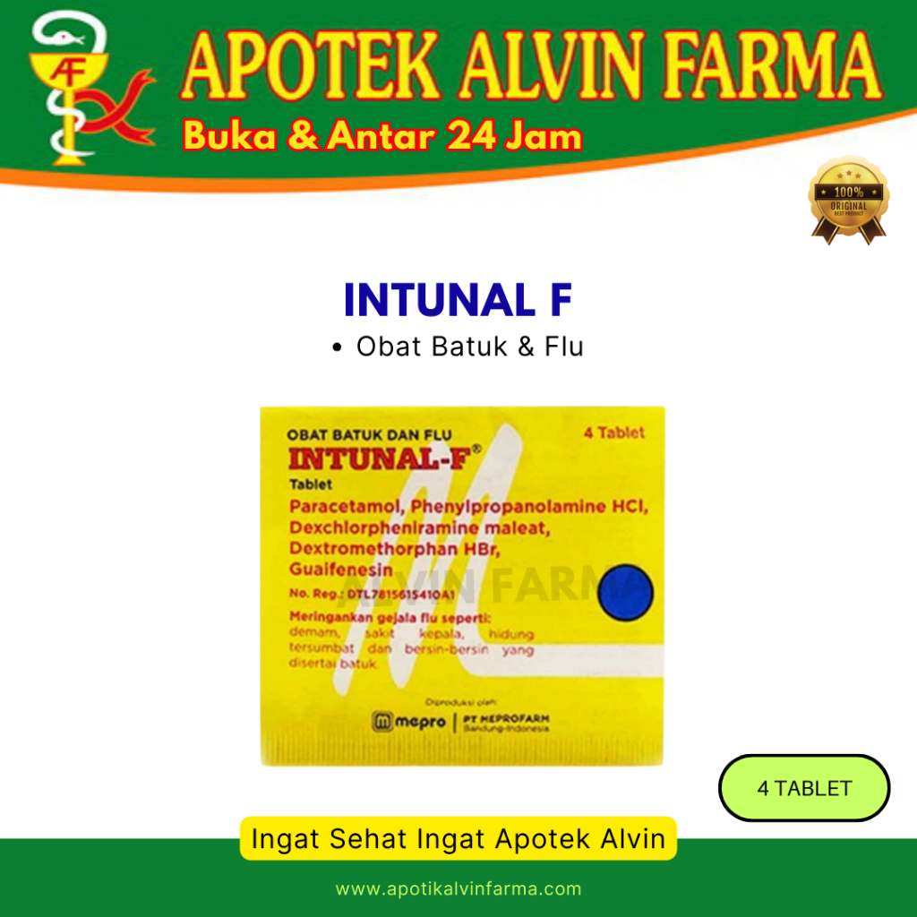 Jual INTUNAL F isi 4 Tablet Obat Batuk dan Flu | Shopee Indonesia