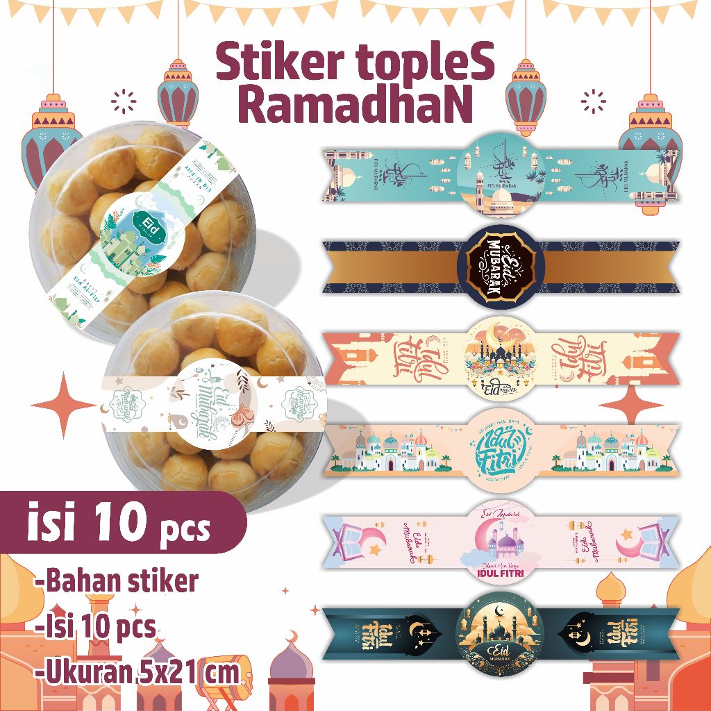 Jual Stiker Toples Lebaran Idul Fitri - sticker eid mubarak - stiker ...