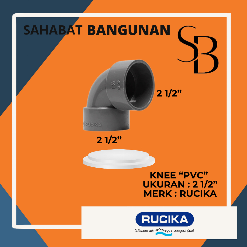 Jual Elbow / Knee PVC Rucika 2 1/2” 2 1/2 Inch D 90 derajat kualitas terbaik harga terjangkau ...