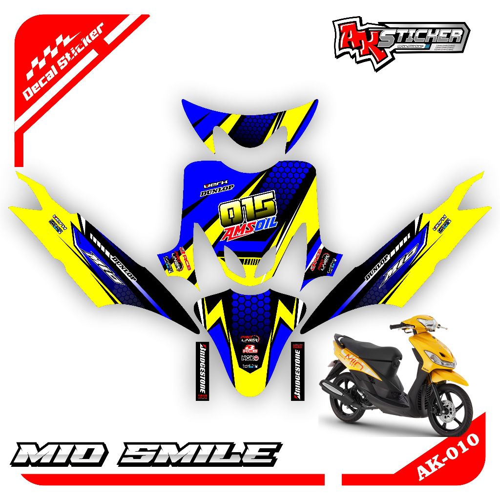 Jual Variasi DECAL STICKER HONDA MIO SMILE- Full body MOTIF Racing ...