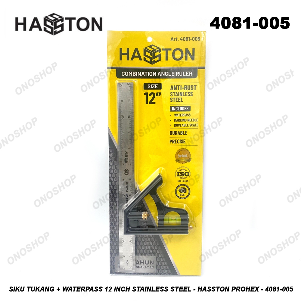 Jual Siku Tukang + Waterpass 12 Inch - Hasston Prohex - 4081-005 ...