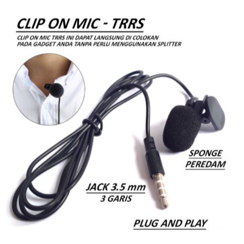 Jual MIC CLIP ON MINI MICROPHONE EXTERNAL MIC SMARTPHONE LAPTOP PC ...