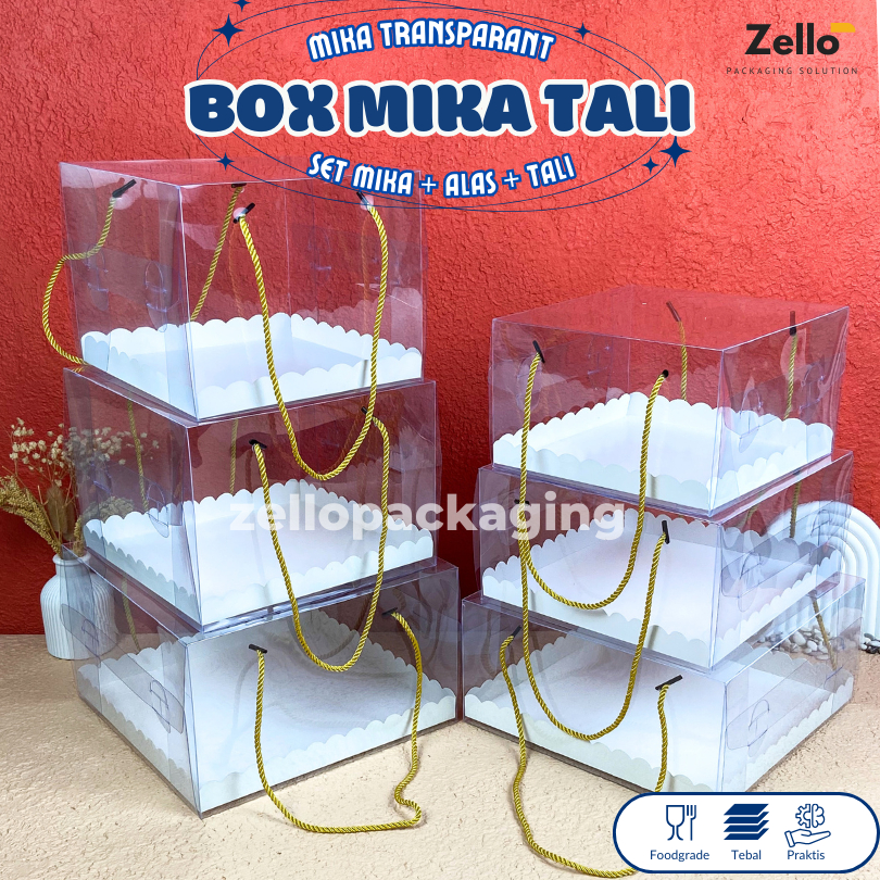 Jual Kotak Mika Handle Tali Box Mika Tali Kemasan Kue Tart Chiffon ...