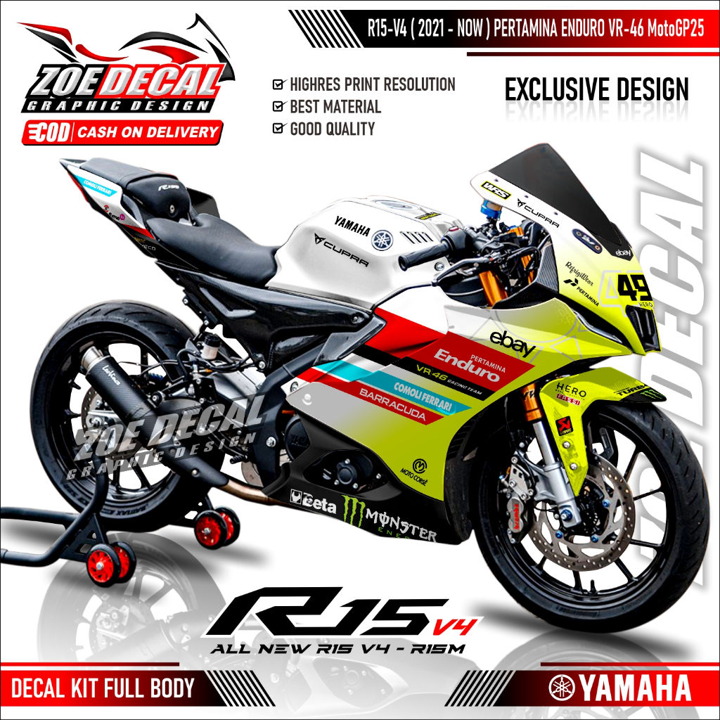 Jual Terbaru Decal FULL BODY NEW Yamaha R15 V4 / R15 M Motif / Livery ...