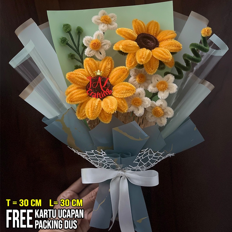 Jual Bouquet Sunflower Kawat Bulu Tebal Premium Buket Bunga Matahari ...