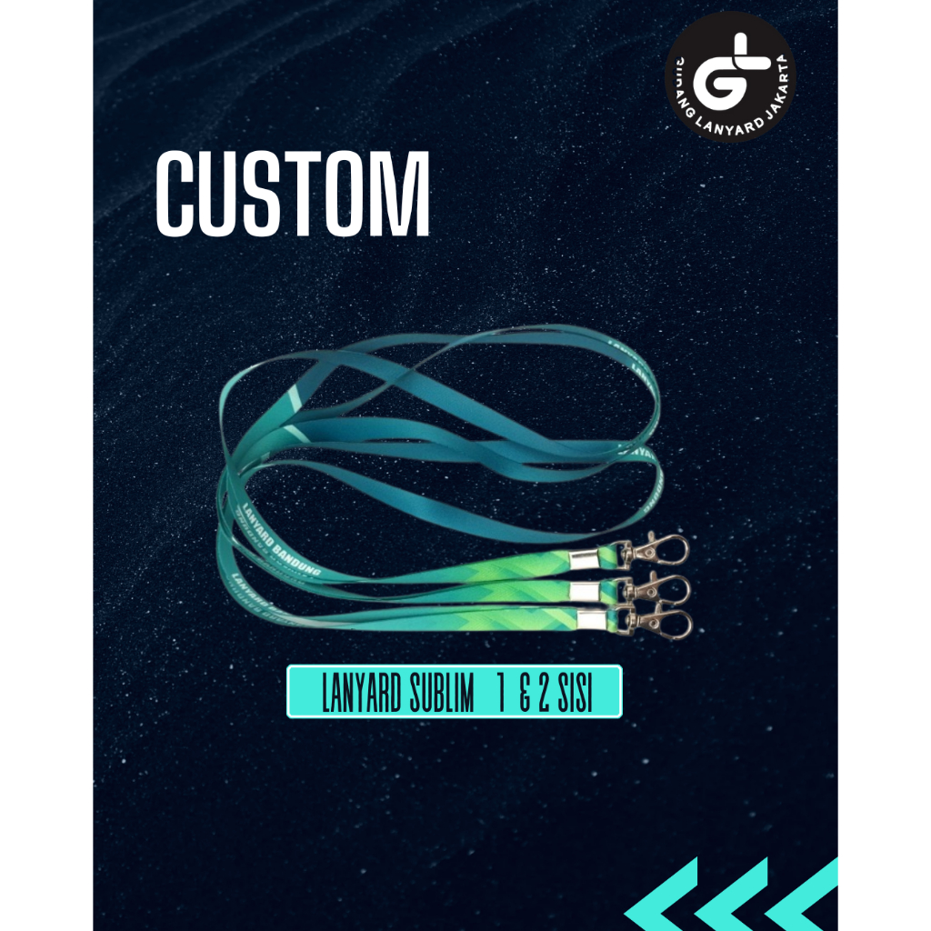 Jual custom desain cetak tali lanyard print sublim 1cm cetak 2 atau 1 ...