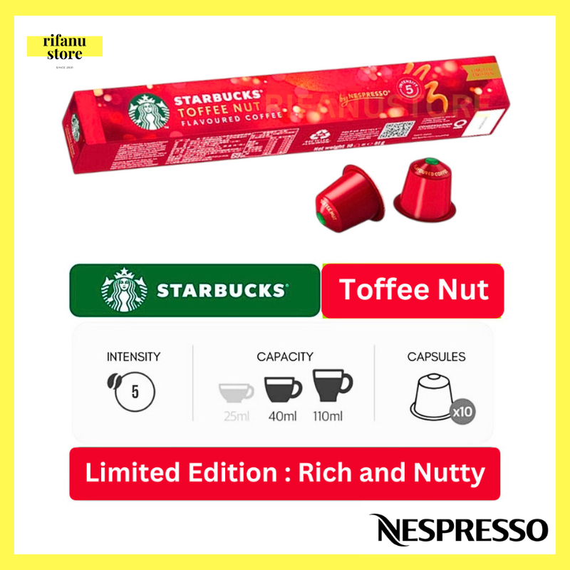 Jual Nespresso Starbucks Toffee Nut flavoured Coffee Capsule | Shopee ...
