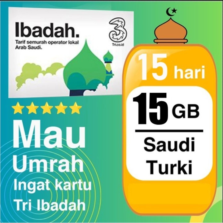 Jual kartu perdana internet roaming arab saudi haji umrah | Tri Ibadah ...