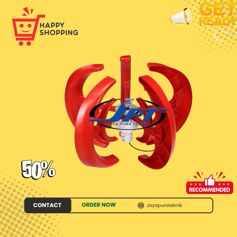 Jual OD PLTB Generator Wind Turbine Vertical 300W Turbin Angin 12V ...