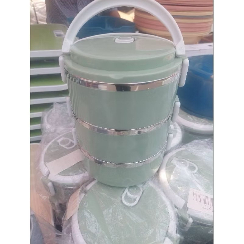 Jual kotak makan rantang 3 susun / lunch box 3 susun murah elegan anti ...