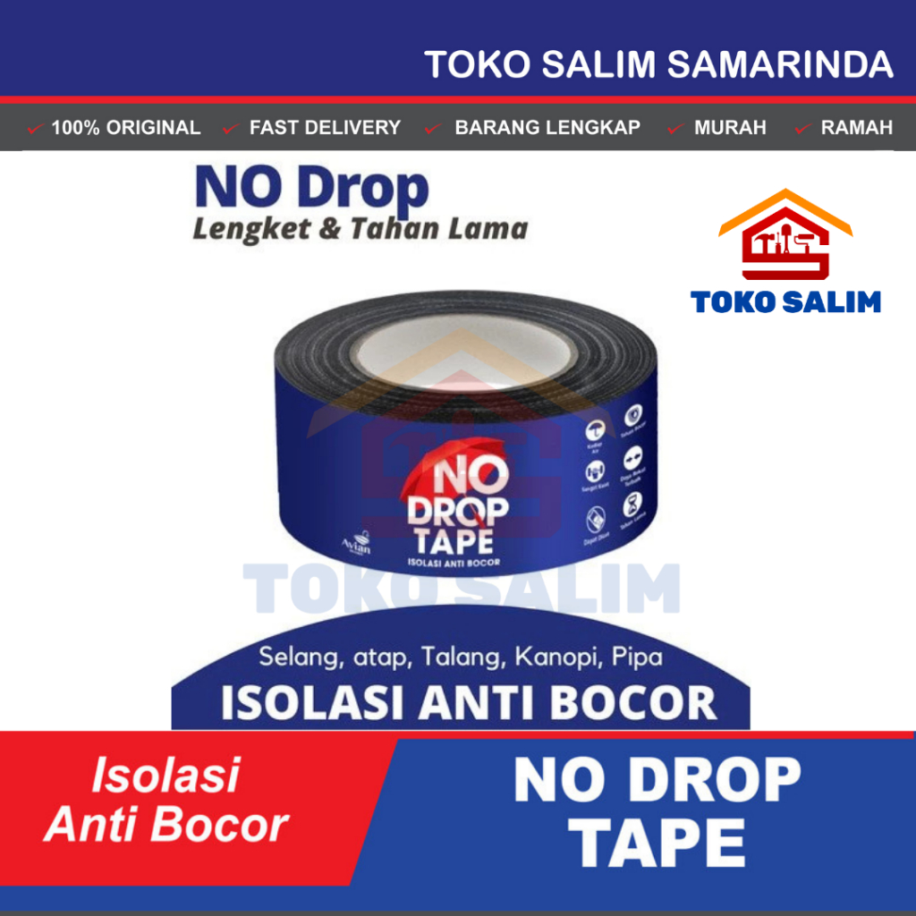 Jual No Drop Tape Lakban Anti Bocor Isolasi Atap Pipa Air 10cm x 5m | 5cm x 10m | Shopee Indonesia